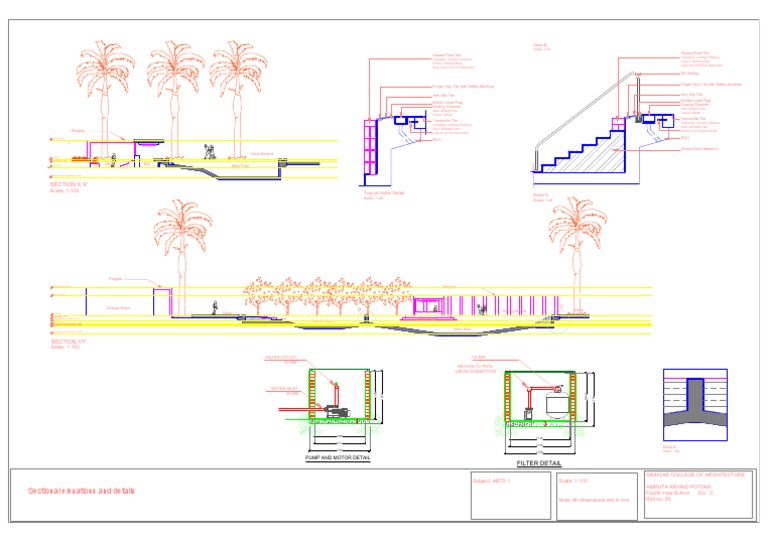 Swimming Pool-Layout1.pdf Section | PDF | Tile | Building Technology