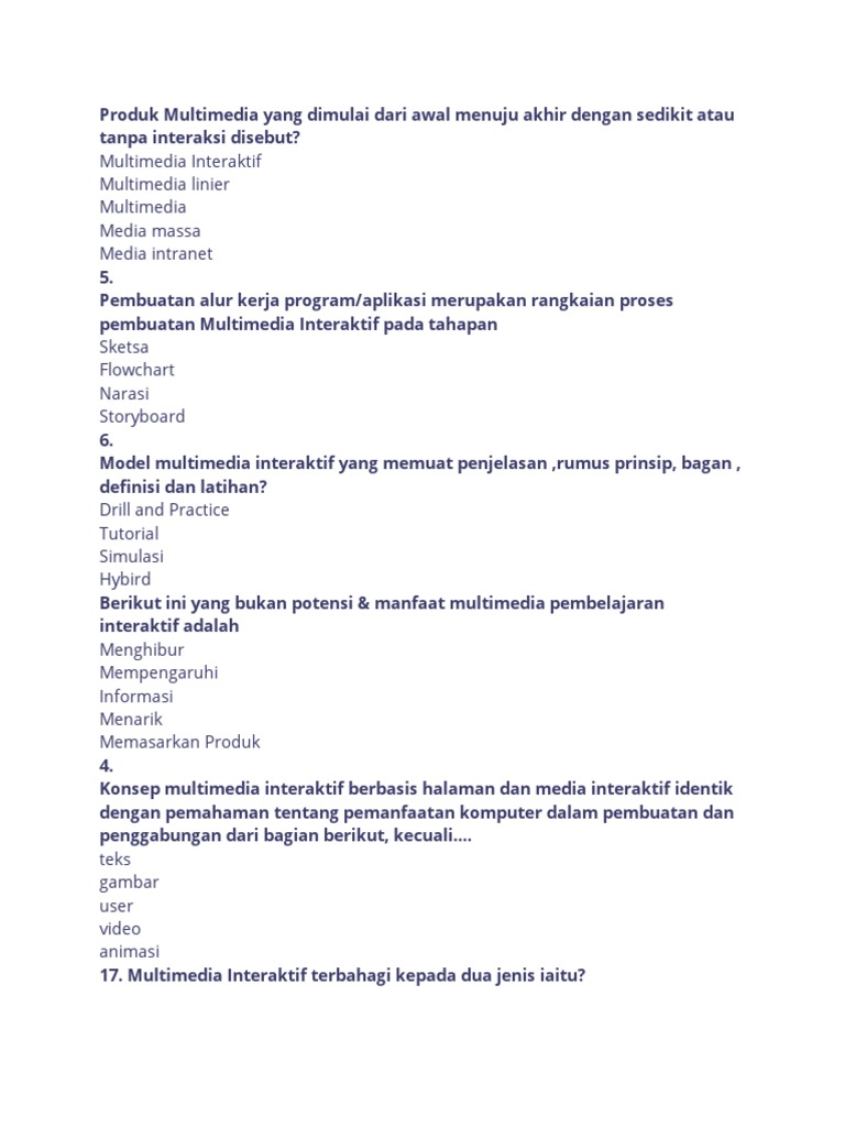 Produk Multimedia Yang Dimulai Dari Awal Menuju Akhir Dengan Sedikit ...