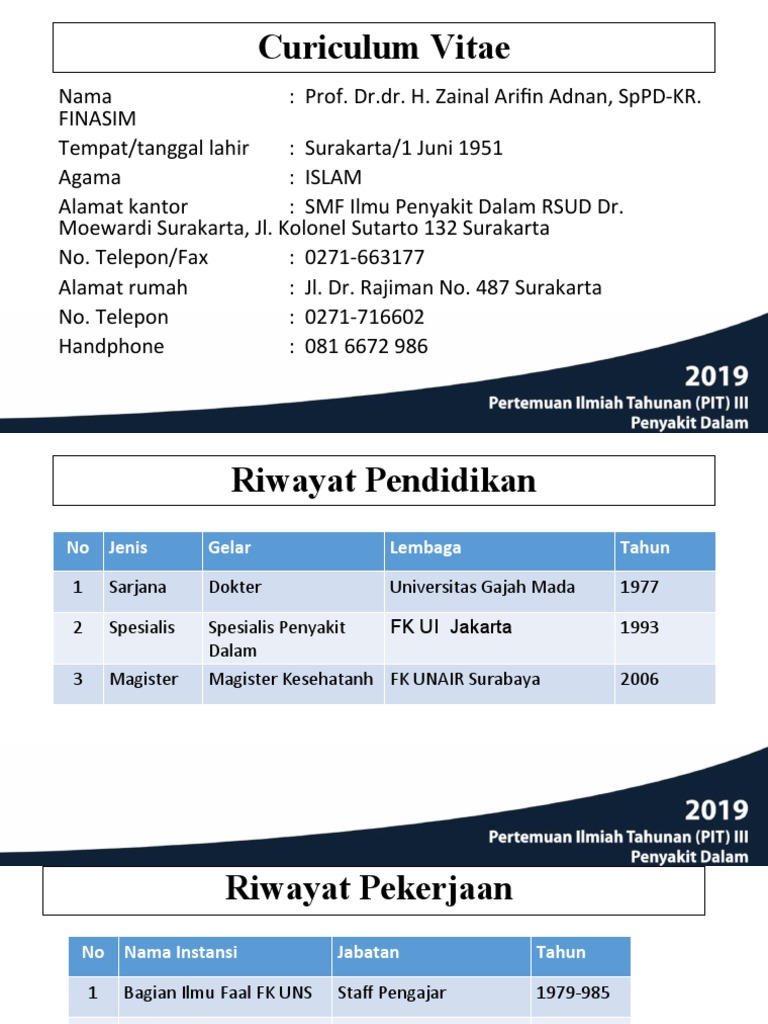 CV PPT Prof Zainal | PDF
