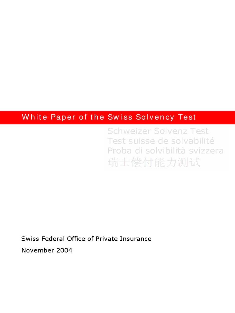 Swiss Solvency Test Overview | PDF | Valuation (Finance) | Insurance