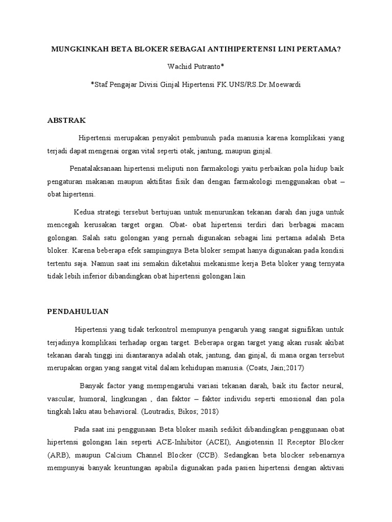 Dr. Wachid Beta Blocker | PDF