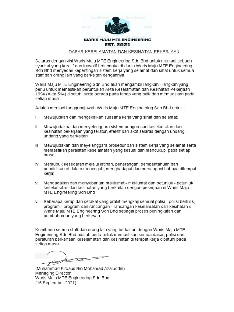 Polisi Syarikat | PDF