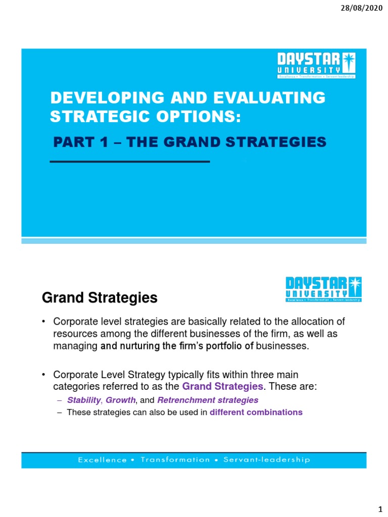 Developing and Evaluating Strategic Options | PDF | Strategic ...