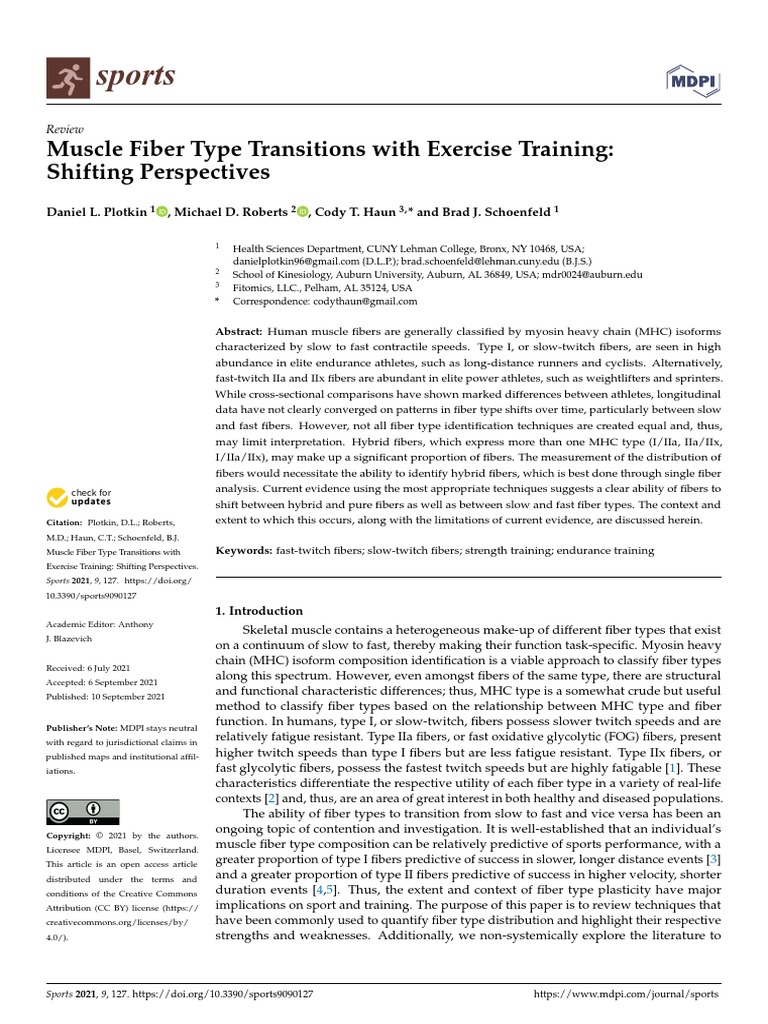 Muscle Fiber Type Transitions With Exercise Training: Shifting ...