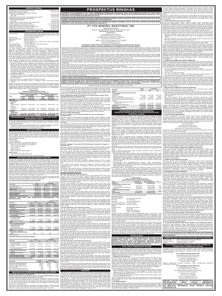 Prospektus Ringkas HMETD CITA | PDF