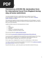 Declaration Form For International Travel | PDF | Government And ...