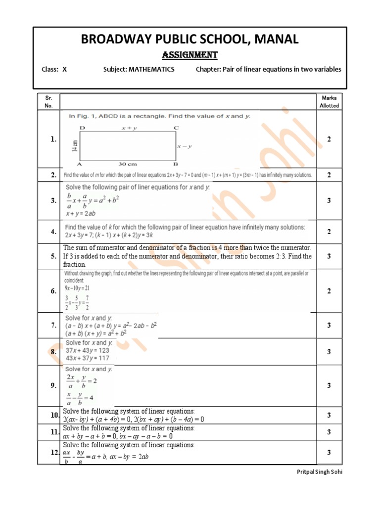 10th Class Mathematics Summer Vacation Homework (2021 - 22) | PDF ...