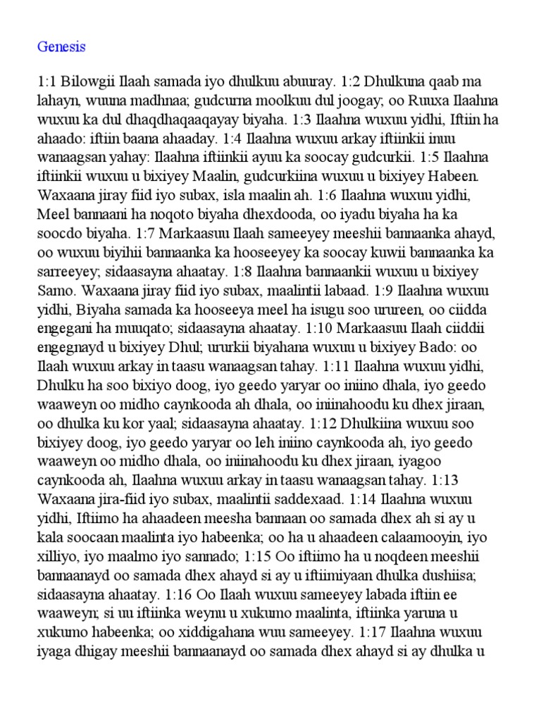 Somali Bible | PDF