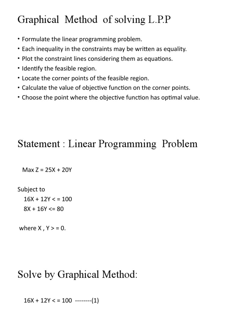 Graphical Method of Solving L.P.P | PDF | Science & Mathematics | Computers