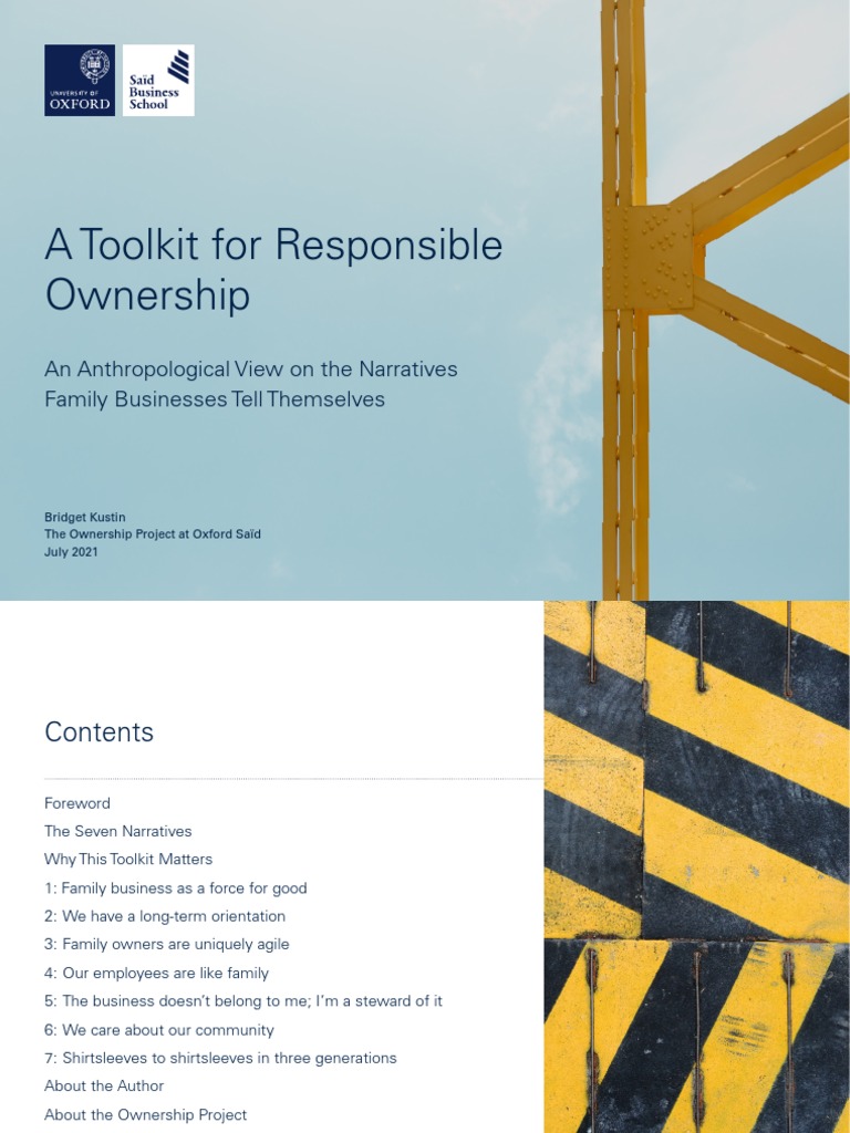 A Toolkit For Responsible Ownership - The Ownership Project at Oxford ...