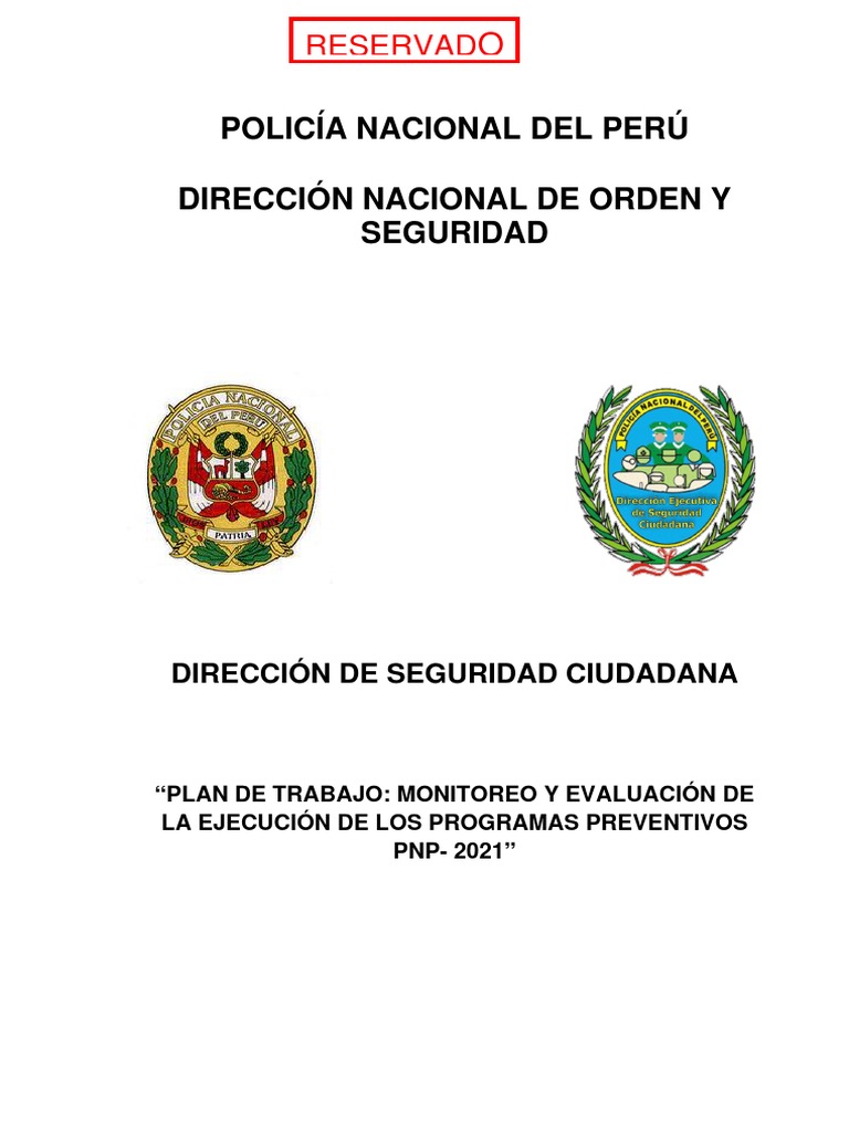 Monitoreo Programas Preventivos PNP 2021 | PDF | Policía | Planificación