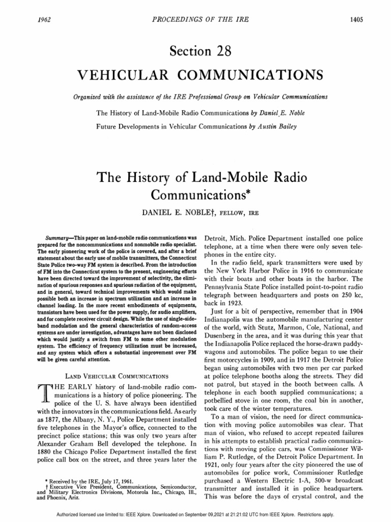Land-Mobile Radio History | PDF | Frequency Modulation | Bandwidth (Signal Processing)