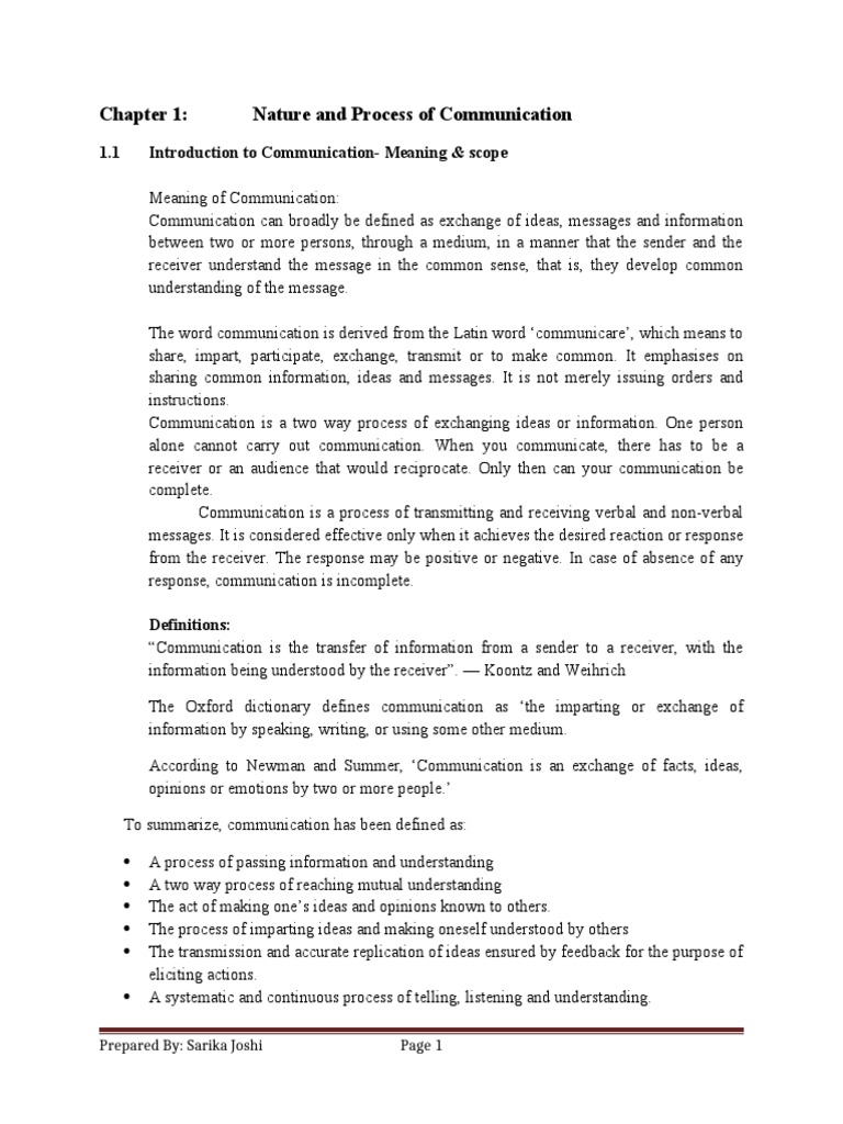 Chapter 1 Nature Process of Communication | PDF | Communication | Code