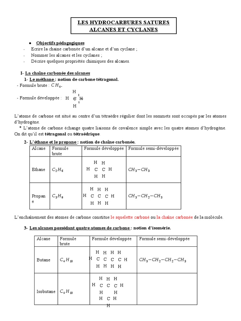 Propriétés et Nomenclature des Alcanes | PDF | Alcane | Chlore