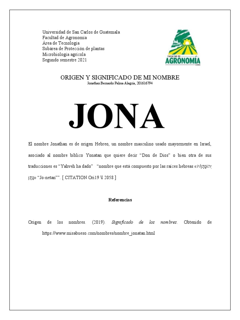 Origen y Significado de Mi Nombre | PDF