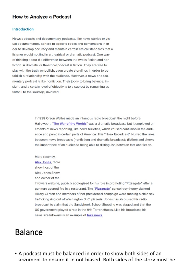 How To Analyze A Podcast | PDF | Bias | Opinion