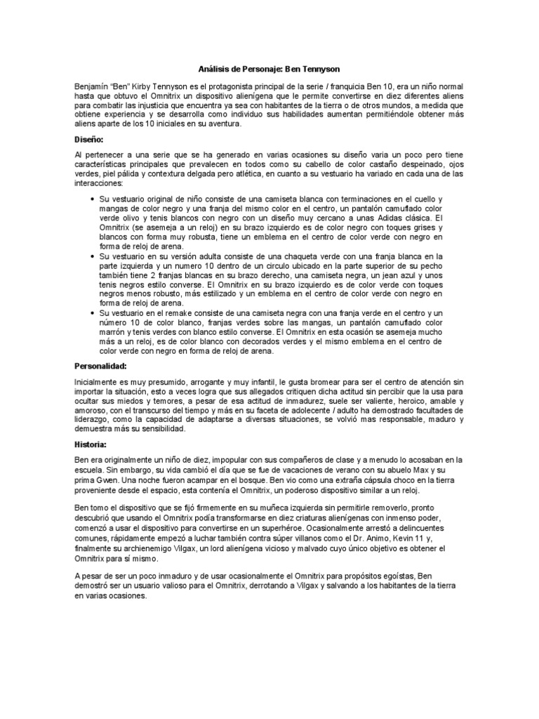 Análisis de Personaje | PDF | Color