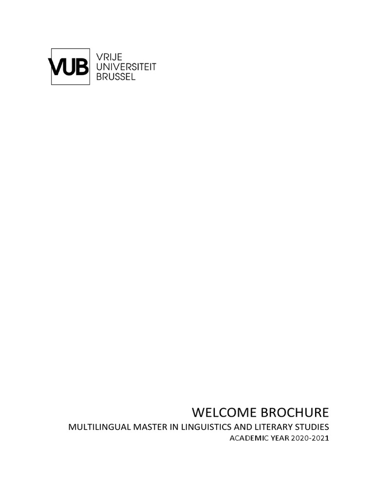 Welcome Brochure 2020-2021 | PDF | Thesis | Master's Degree