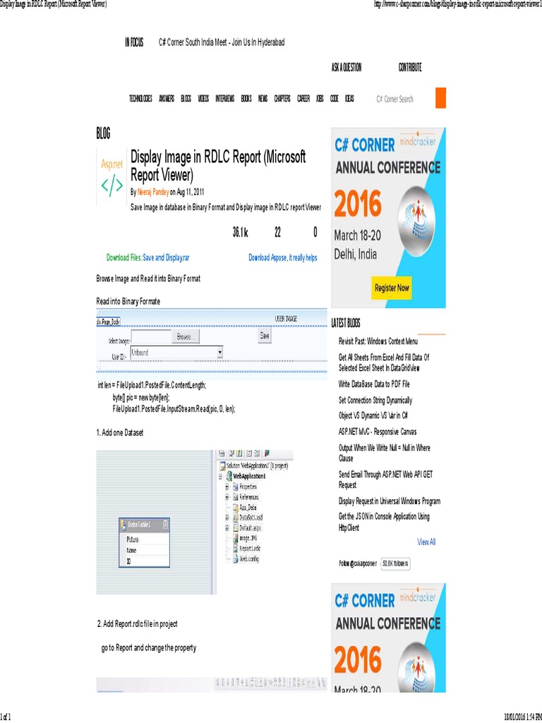 Display Image In Rdlc Report Microsoft Report Viewer Pdf Microsoft Excel C Sharp