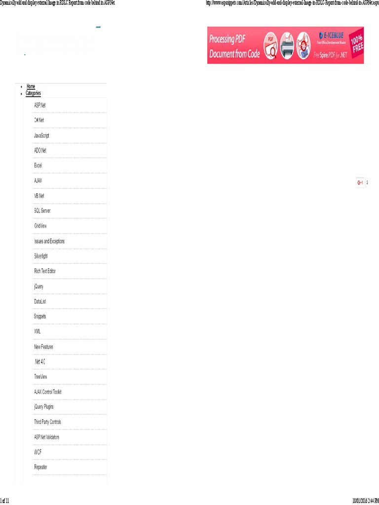 Dynamically Add and Display External Image in RDLC Report From Code Behind in ASP | PDF | Ajax ...
