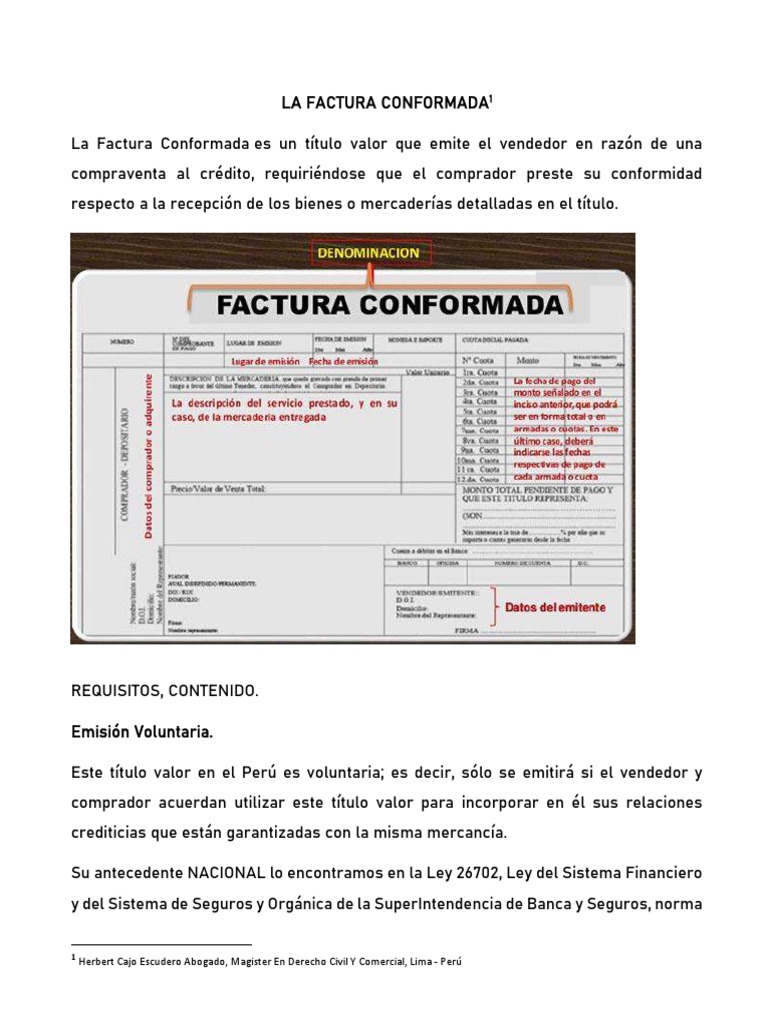 Factura Conformada: Definición y Uso | PDF | Pagos | Factura