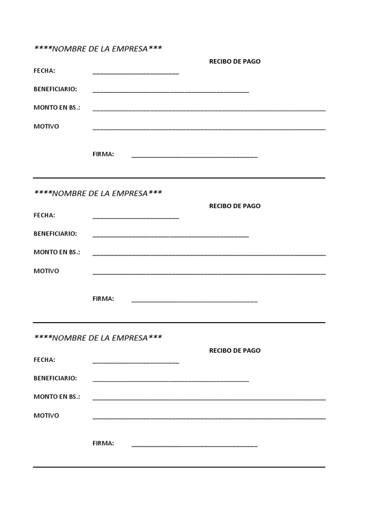 Formato de Recibo Caja Chica | PDF