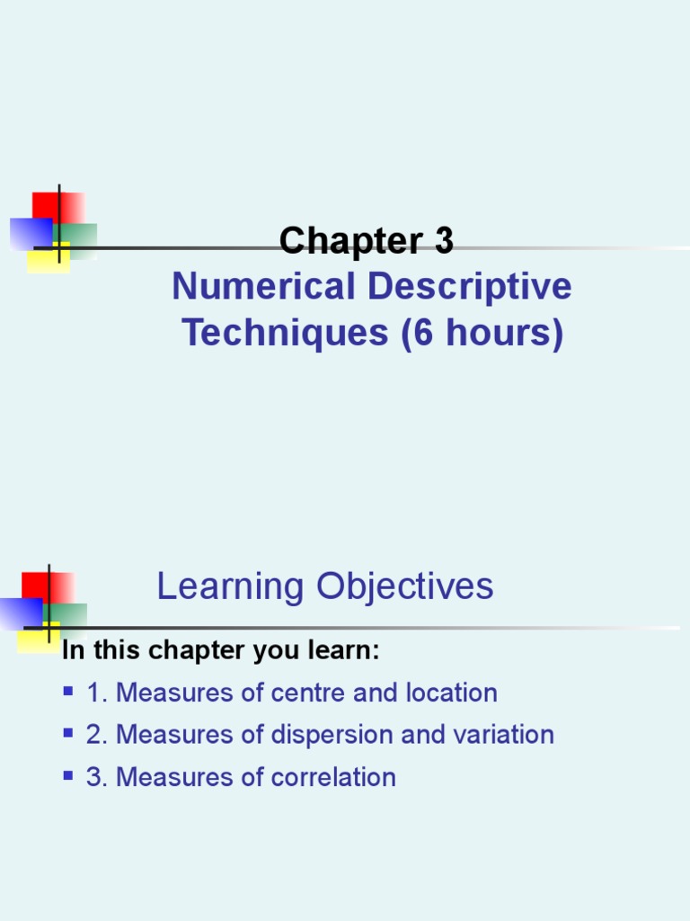 Numerical Descriptive Techniques (6 Hours) | PDF | Mean | Standard ...
