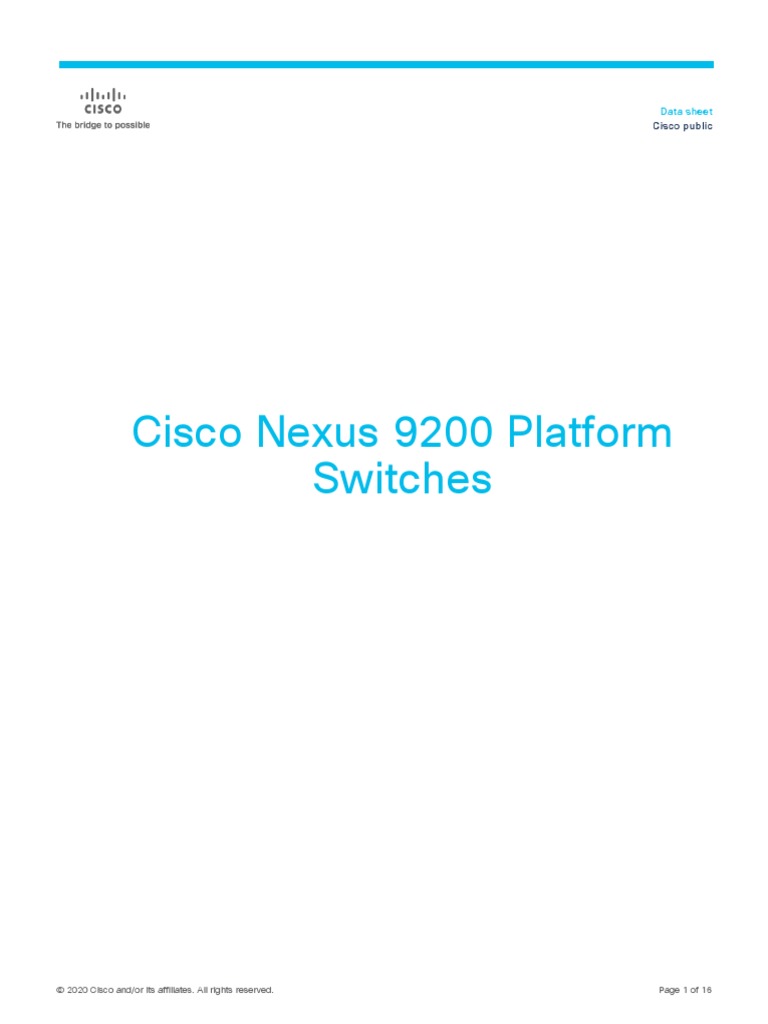 Cisco Nexus 9200 Platform Switches | PDF | Computer Network | Networking