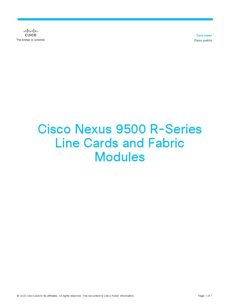 Cisco Nexus 9500 R-Series Line Cards and Fabric Modules | PDF ...