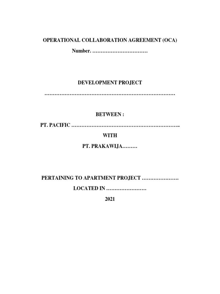 Operational Collaboration Agreement (Oca) Number. | PDF | Banks | Trust Law
