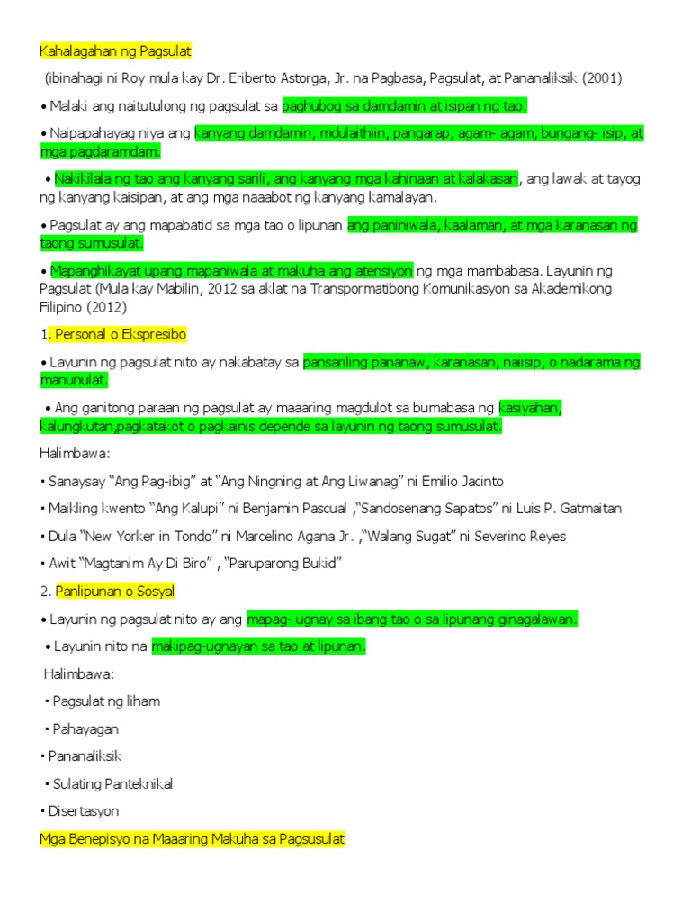 Sulat Notes | PDF