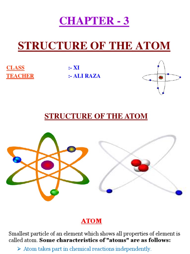 Chapter - 3: Structure of The Atom | PDF | Atoms | Proton