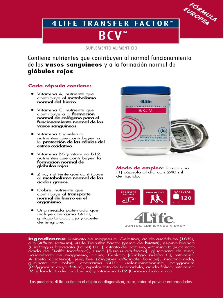 4life Recursos ES Ciencia Flyer Producto Transfer Factor BCV | PDF ...
