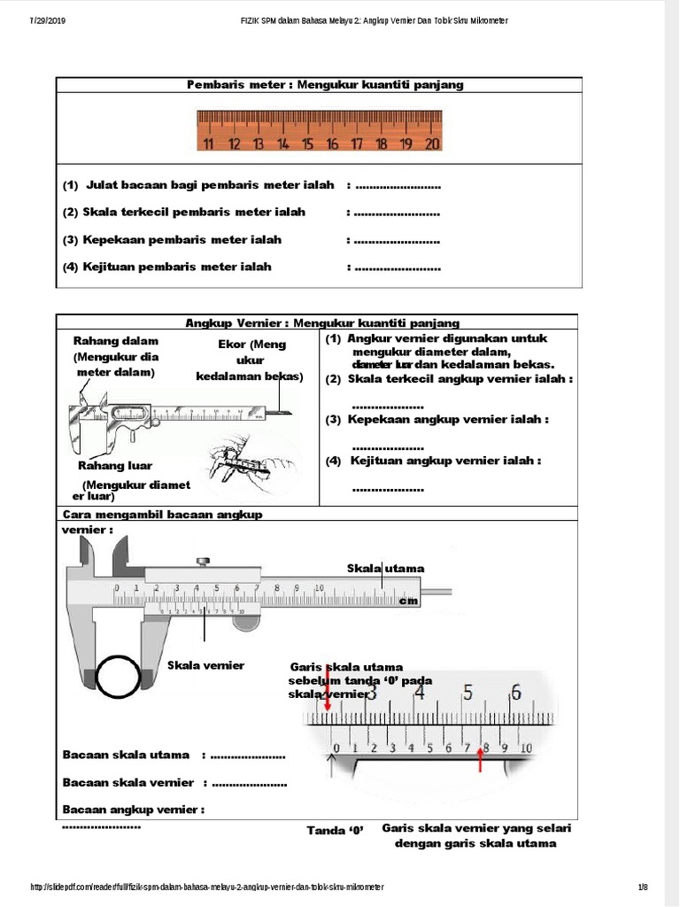 Latihan Tolok Vernier | PDF