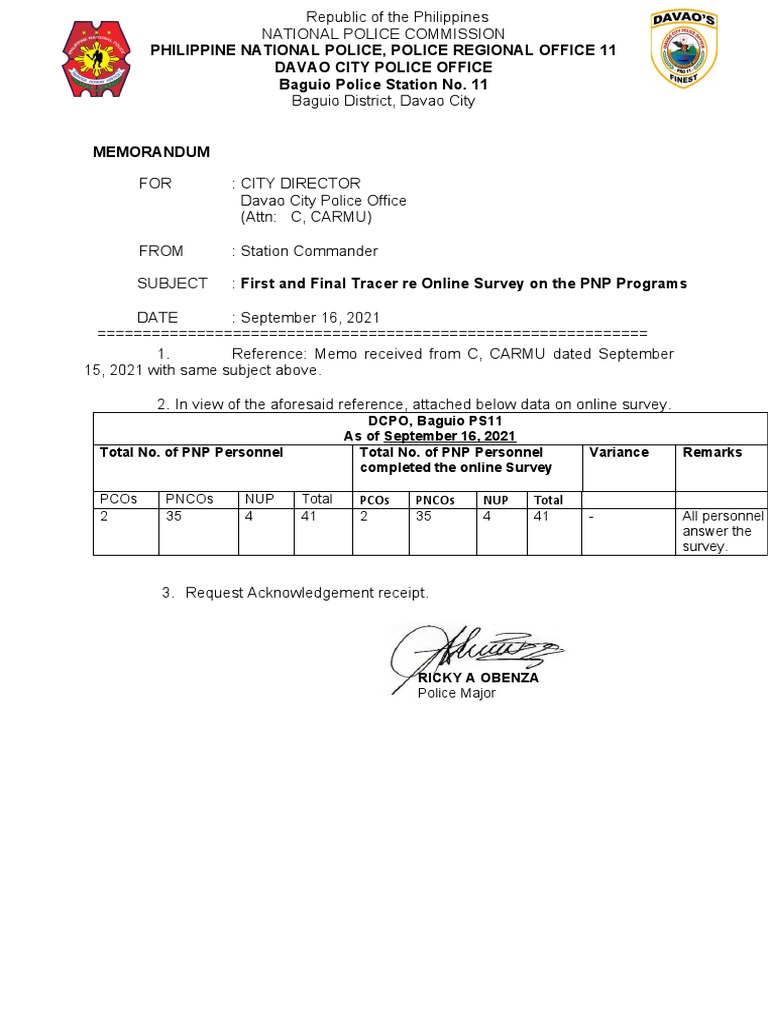 PNP Online Survey Completion Report | PDF