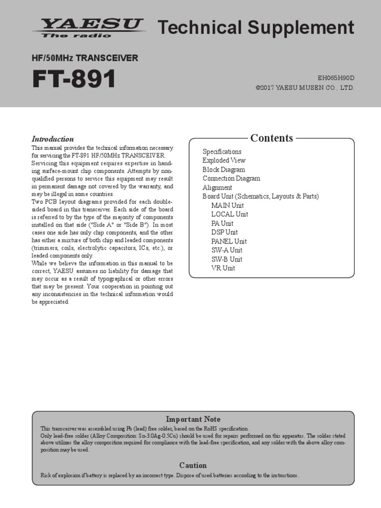 Ft-891 Full Schematic | PDF | Frequency Modulation | Hertz