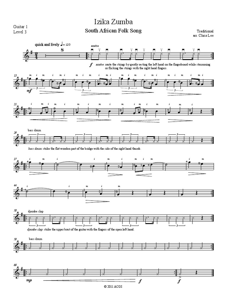 Izika Zumba - Guitar 1 | PDF | String Instruments | Music Production