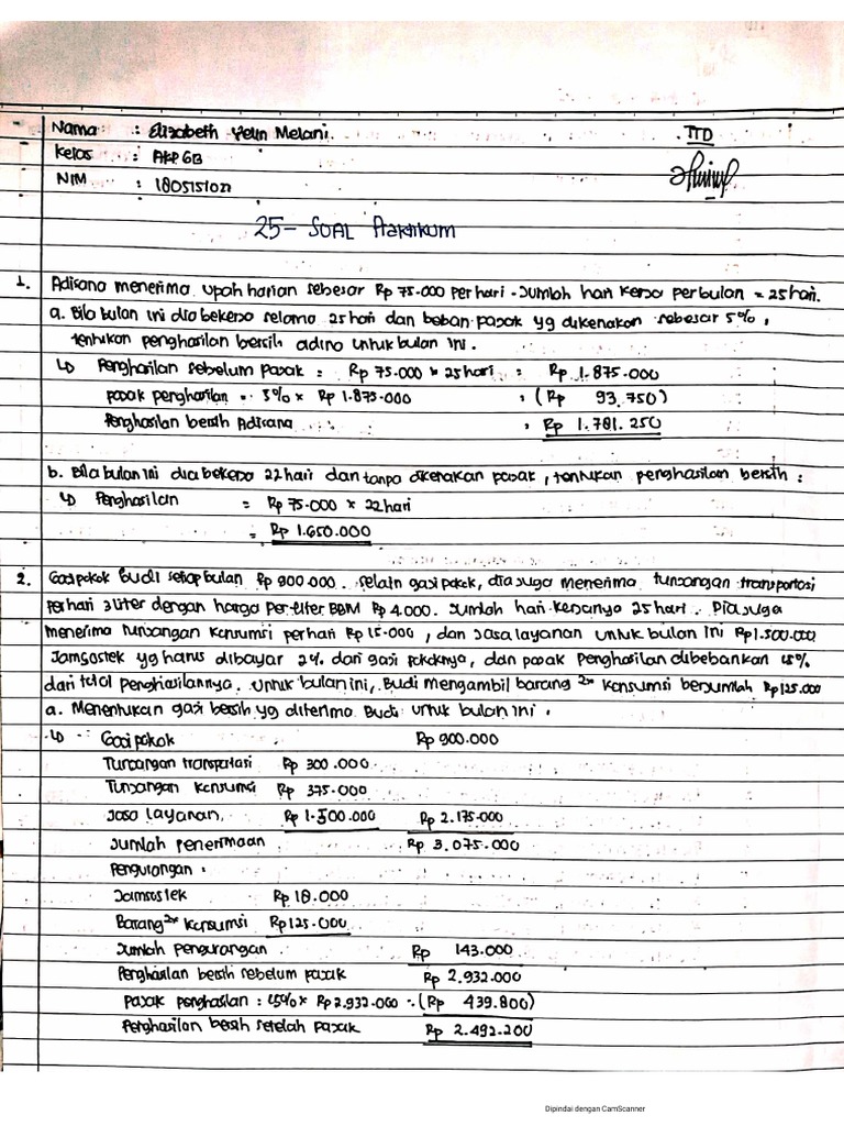 25 - SOAL PRAKTIKUM (Elizabeth Yelin Melani) | PDF
