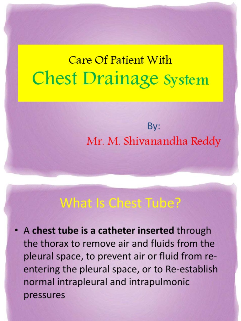 Chest Tube Care Procedures and Guidelines | PDF | Clinical Medicine ...