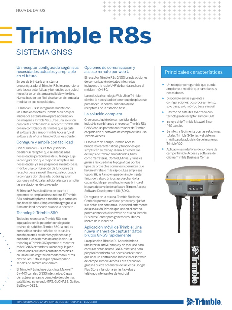 Datasheet - Trimble R8s GNSS - Spanish Lat Amer - Screen | PDF ...