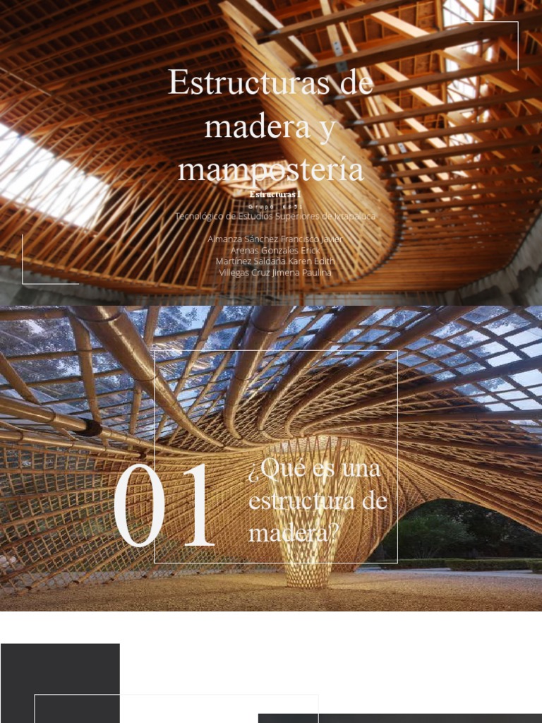 Estructuras de madera y mampostería: materiales, tipos y aplicaciones | PDF | Madera | Tornillo