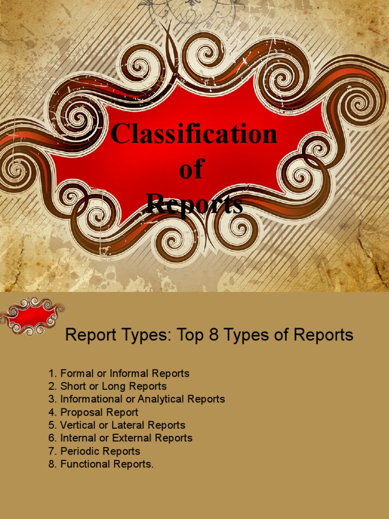 Classification Of Reports Pdf Request For Proposal Business