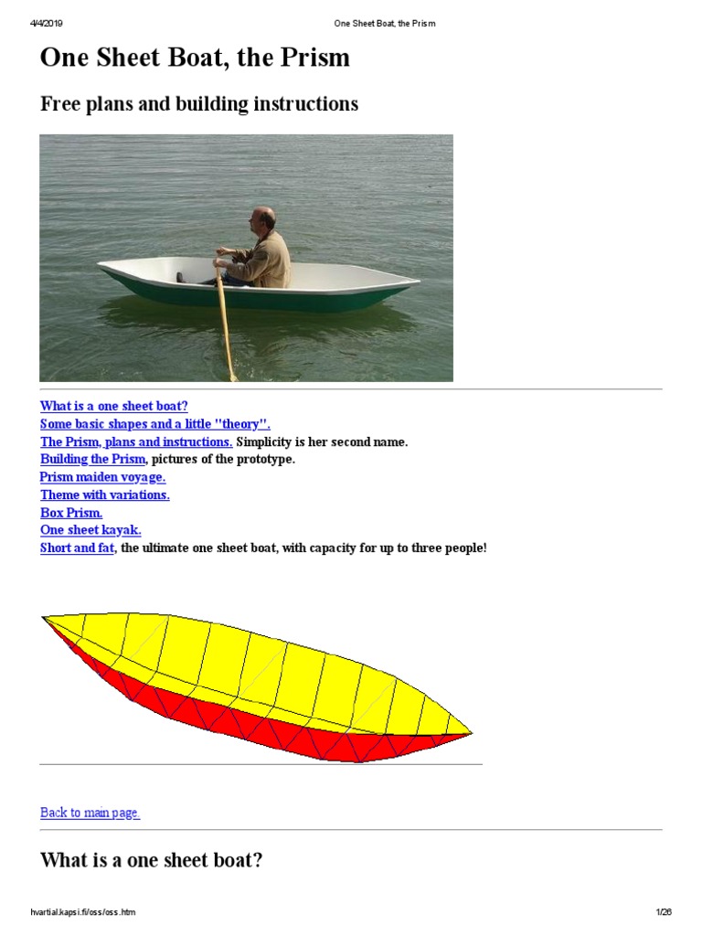 One Sheet Boat, - More Info On Boat Building - The Prism | PDF ...
