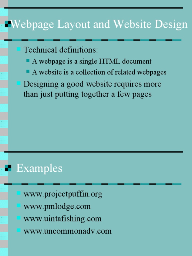 Webpage Layout and Website Design: Technical Definitions | PDF | World ...