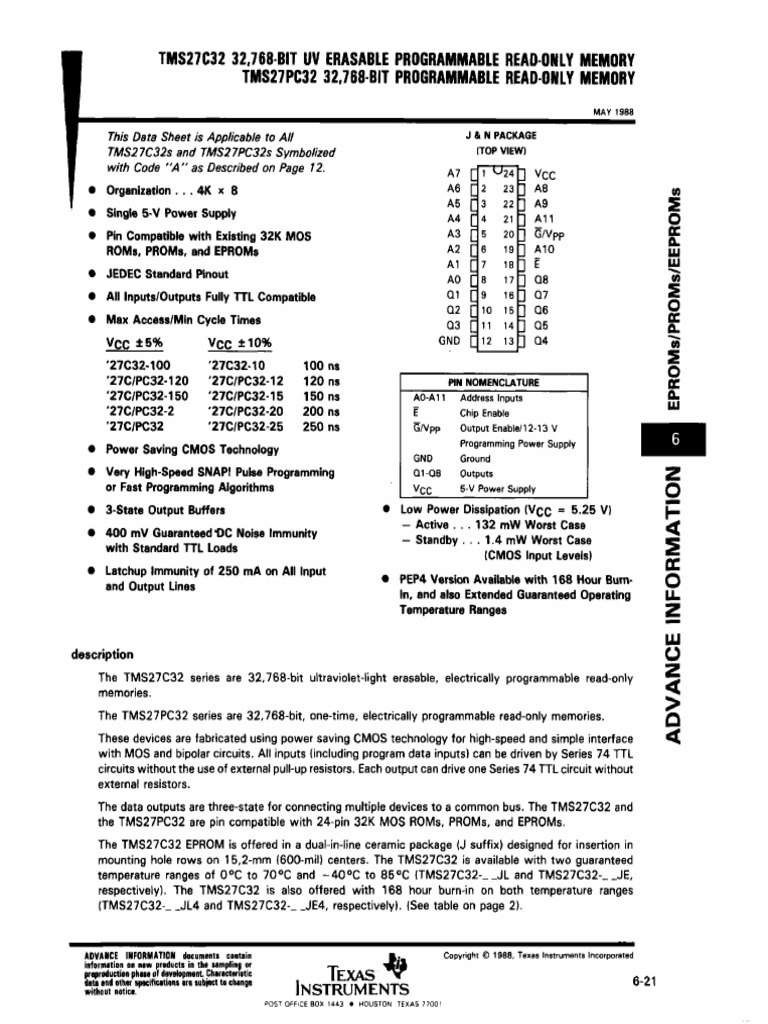 27C32 Eprom | PDF