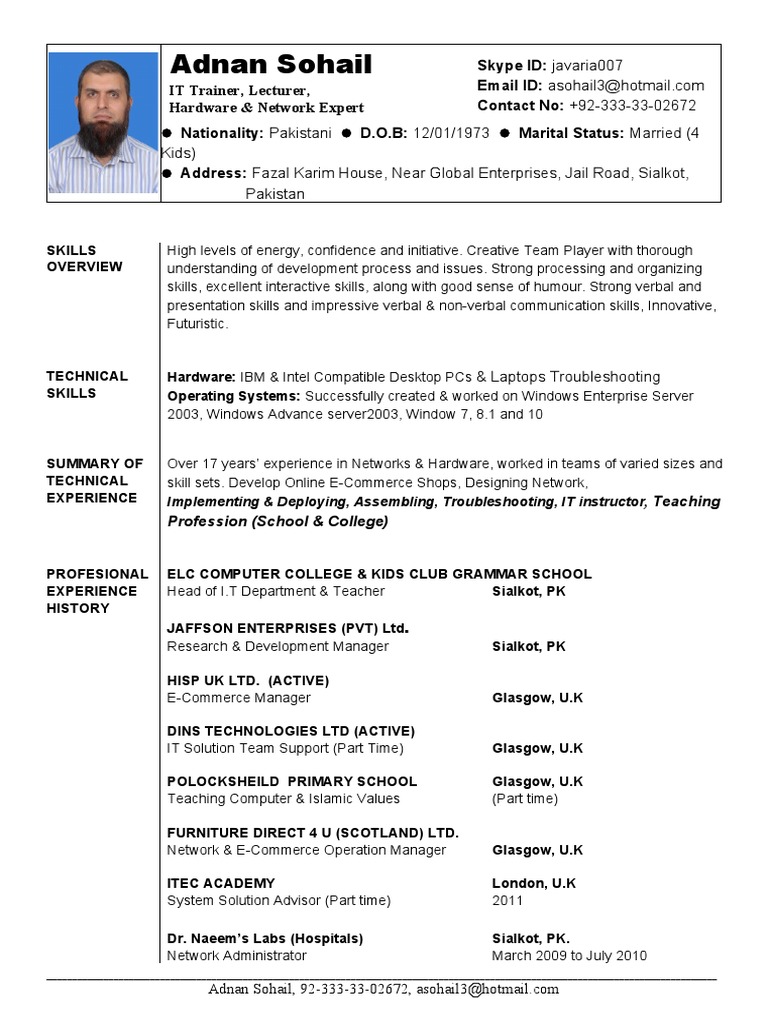 Adnan CV 2016 | Download Free PDF | Information Age | Computer Hardware