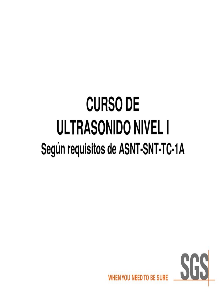 Curso Ultrasonido Nivel I | PDF | Olas | Refracción