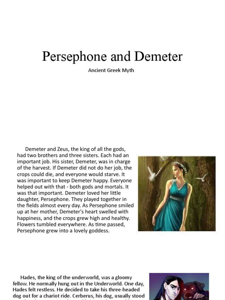 Greek Myth of Persephone & Demeter | PDF | Hades | Persephone