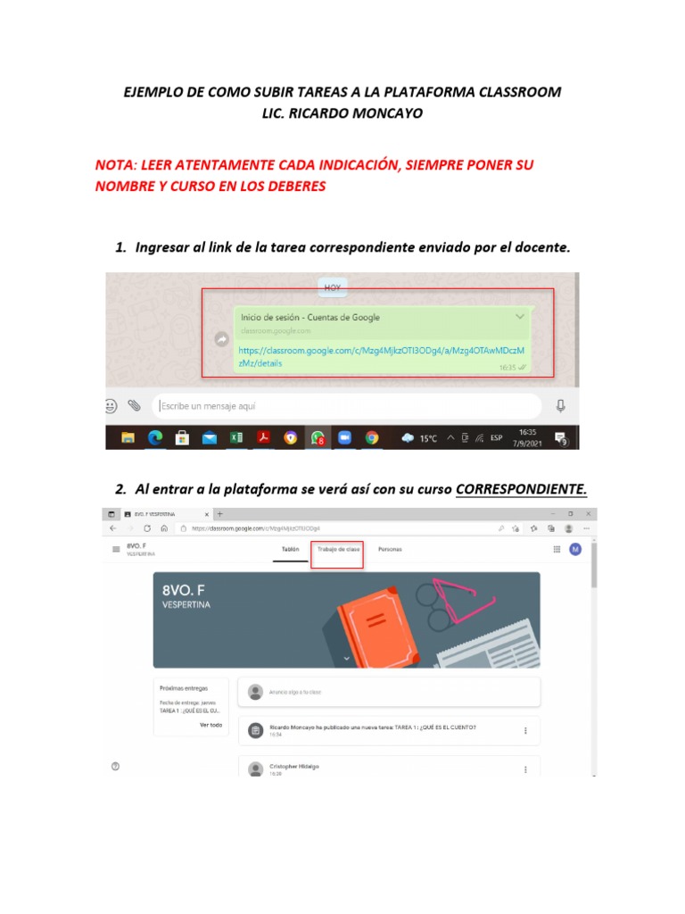 Subir Tarea A Classroom | PDF
