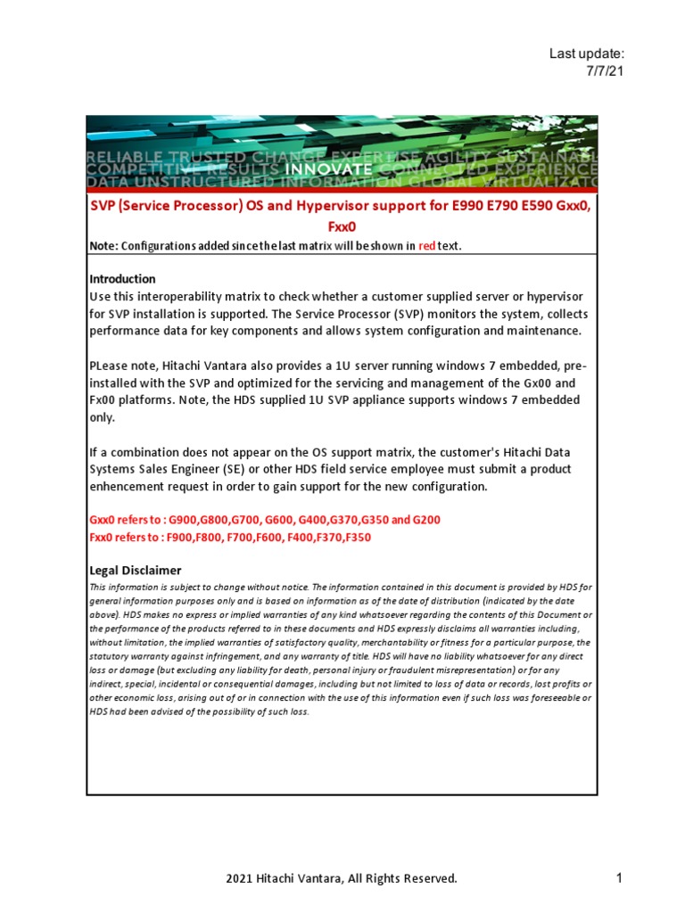 OS and Hypervisor Support Matrix for Hitachi VSP SVP | PDF | Hyper V ...
